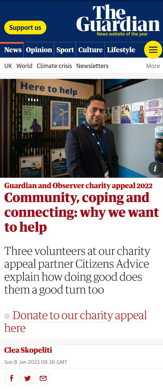 My interview As a Citizens Advice Volunteer with ‘The Guardian and ...